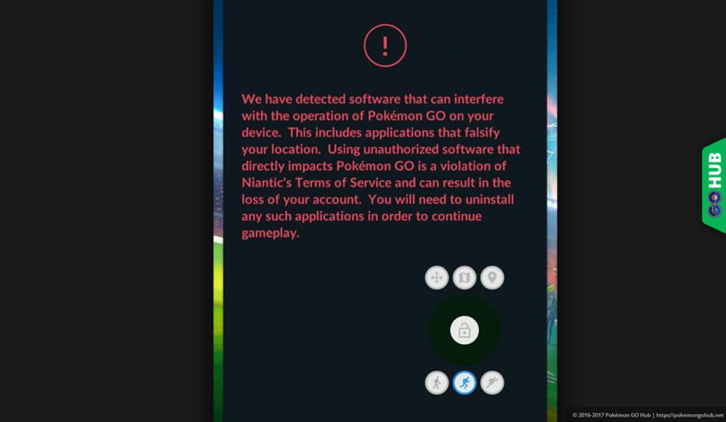 Blacklisted app warning screen | Pokémon GO Hub