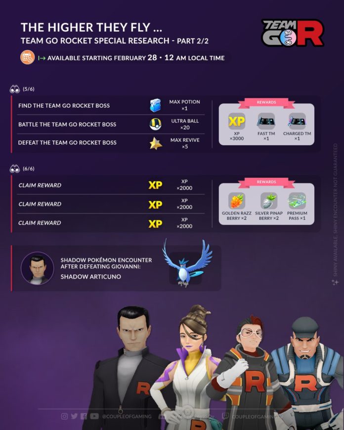 The Higher They Fly Team GO Rocket Special Research Tasks and Rewards ...