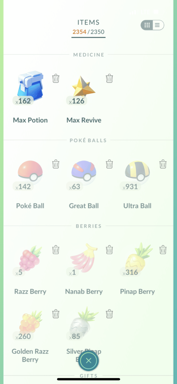 Pokémon GO updates item inventory UI and increases storage space ...