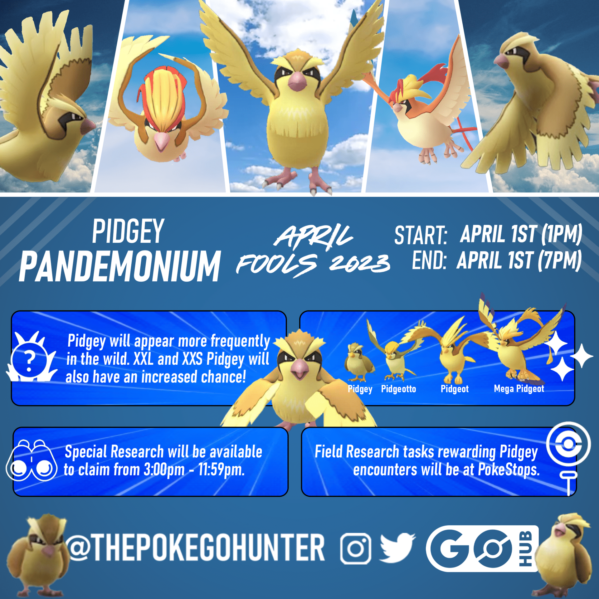 Pidgey Pandemonium: April Fools Day 2023 | Pokémon GO Hub