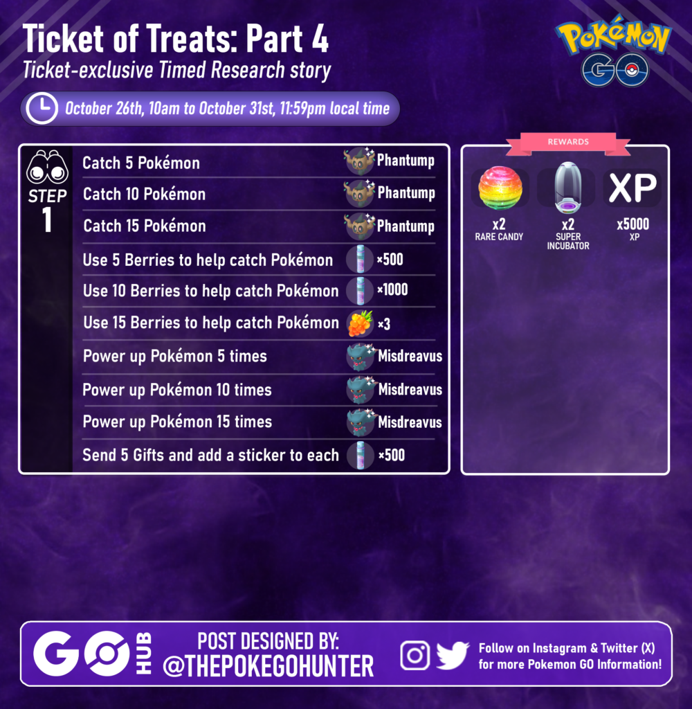 October 2023 Pokémon GO Ticket of Treats! | Pokémon GO Hub