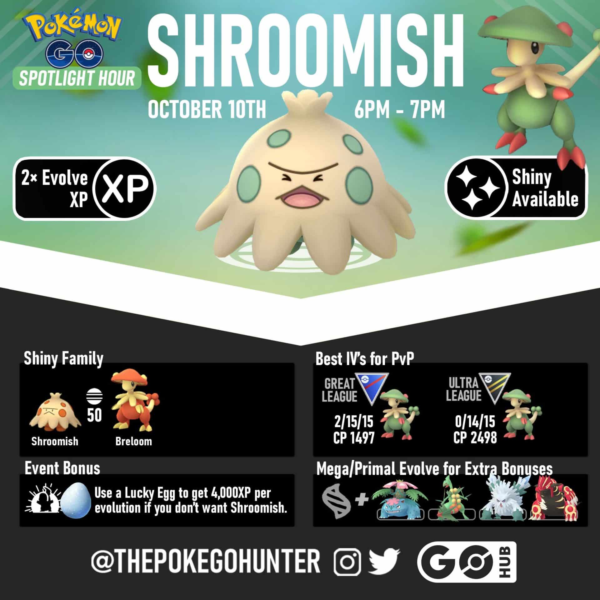 Shroomish Spotlight Hour (October 2023): Last Minute Guide | Pokémon GO Hub