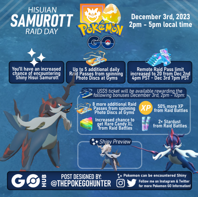 Hisuian Samurott Raid Day | Pokémon GO Hub