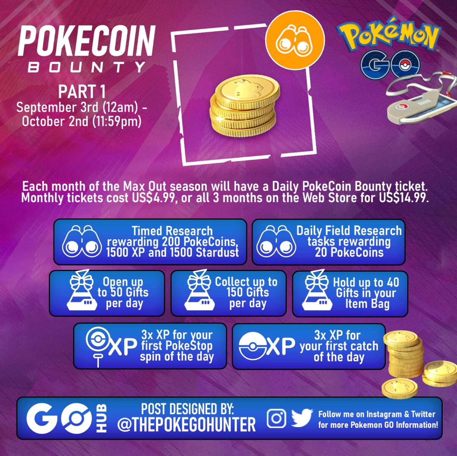 Daily PokéCoin Bounty: Part 1 | Pokémon GO Hub