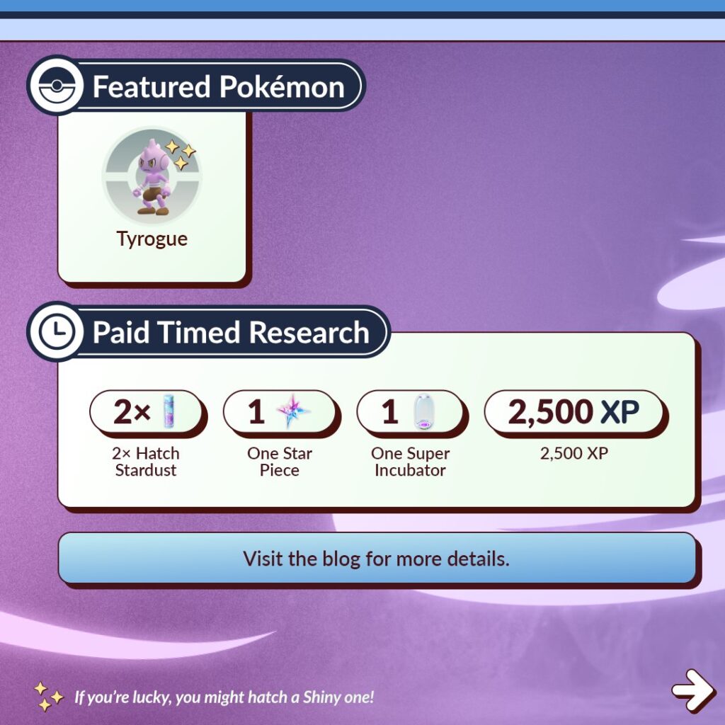 Tyrogue Hatch Day | Pokémon GO Hub