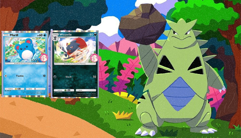 TCG Pocket Marill and Weavile Wonder Pick event & Tyranitar accessories ...